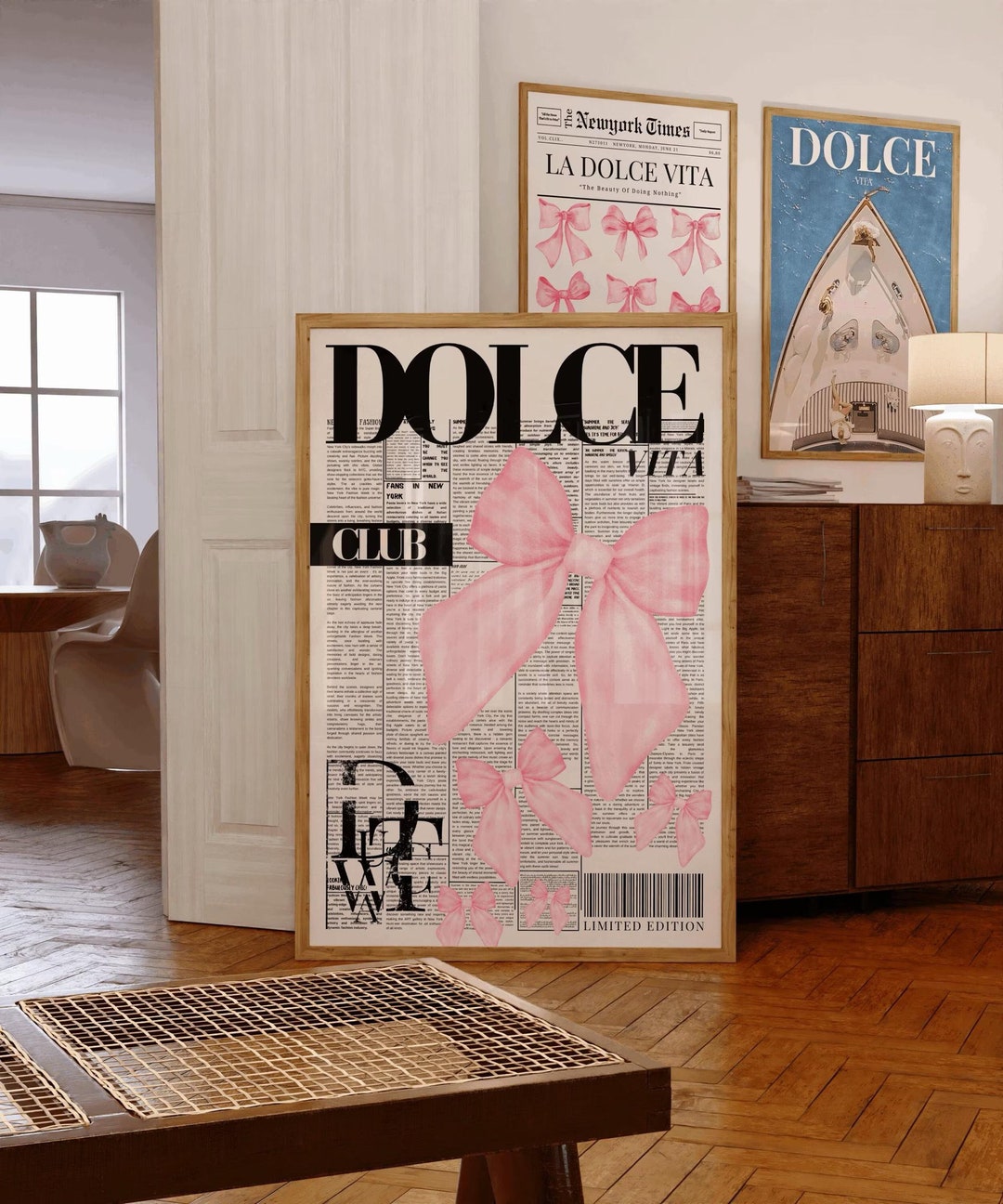 Pink Newspaper Poster, Typography Print, 70s Aesthetic, Pink Print ...