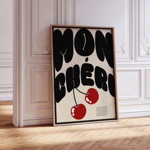 Cherry Poster, Trendy Dopamine Decor, French Art, 70s Wall Print ...