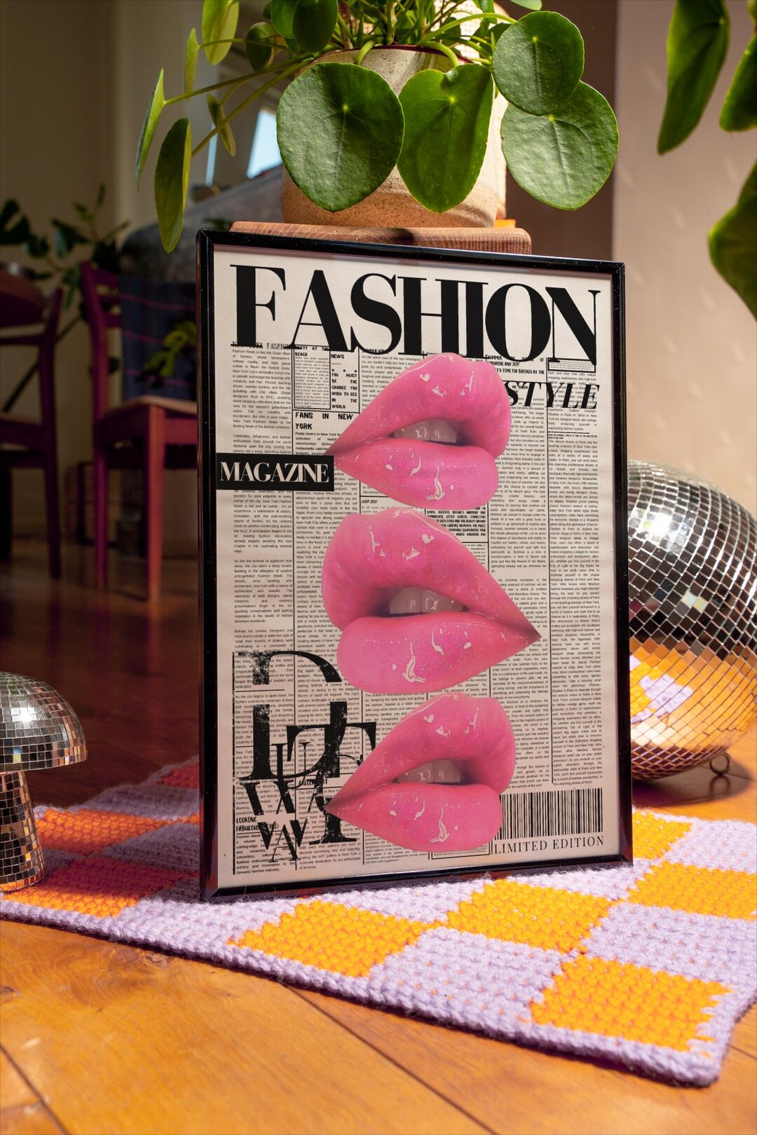 Fashion Poster, 70s Wall Print, Magazine Cover Print, Typography Print ...