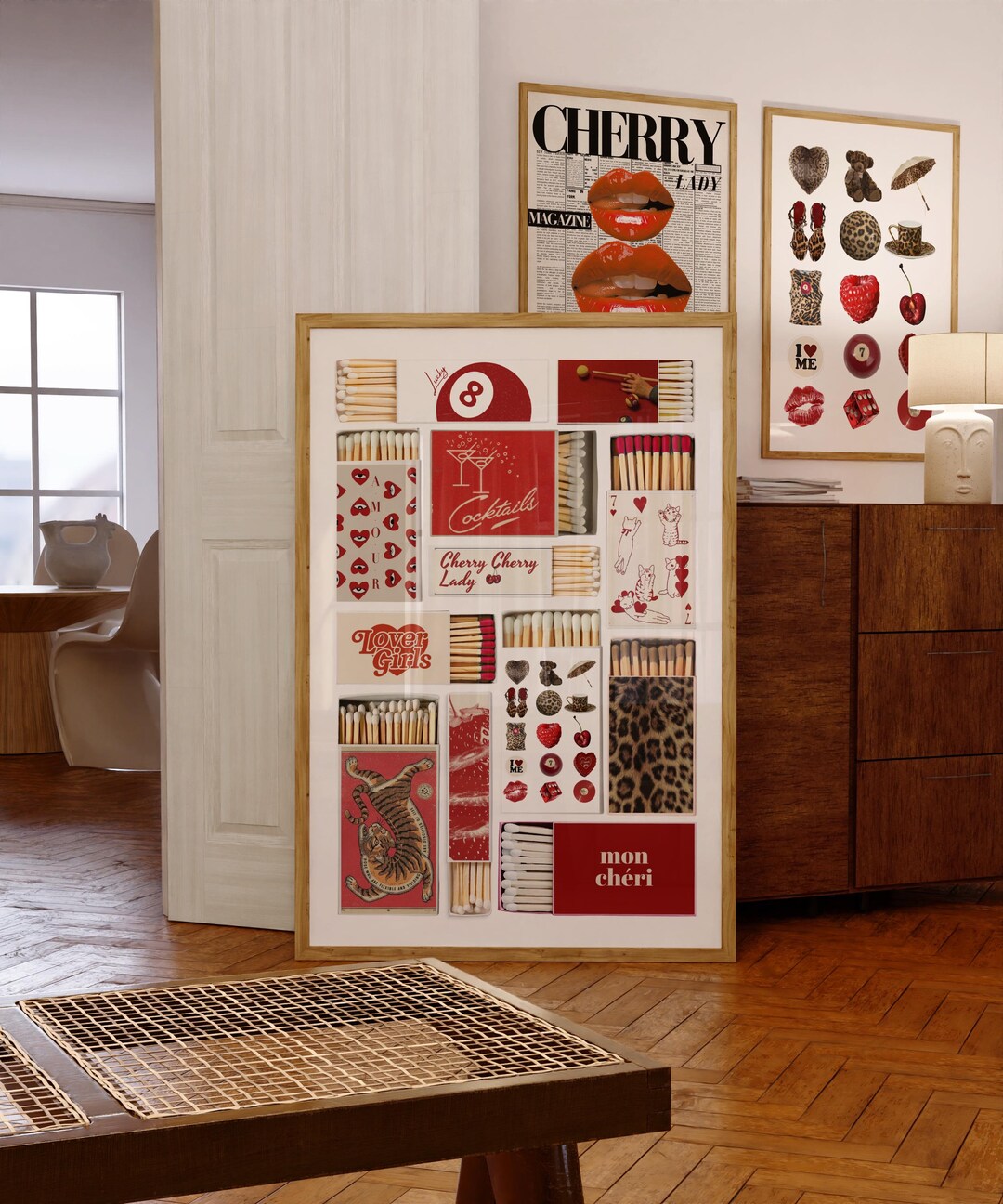 Vintage Matchbox Print: Retro Red Matchbook Wall Art (digital Download ...