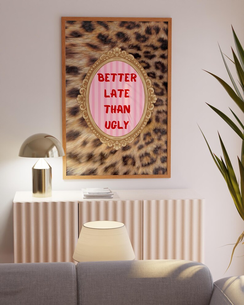 Preppy Girly Poster Set: Leopard Print, Retro Fashion (digital Download ...