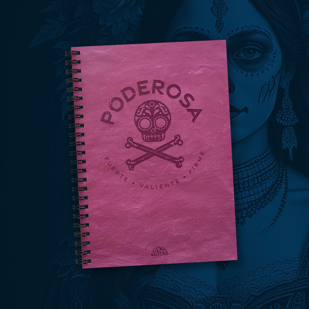 Pink Poderosa Spiral Notebook, Ruled Line, Strong Latina Women, Dia De ...