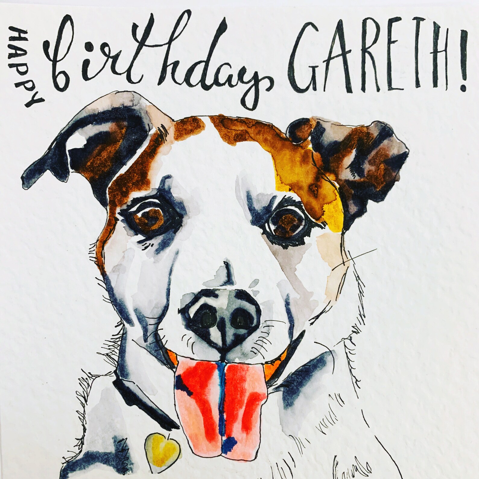 Custom birthday card for your dog hand drawn 100% | Etsy