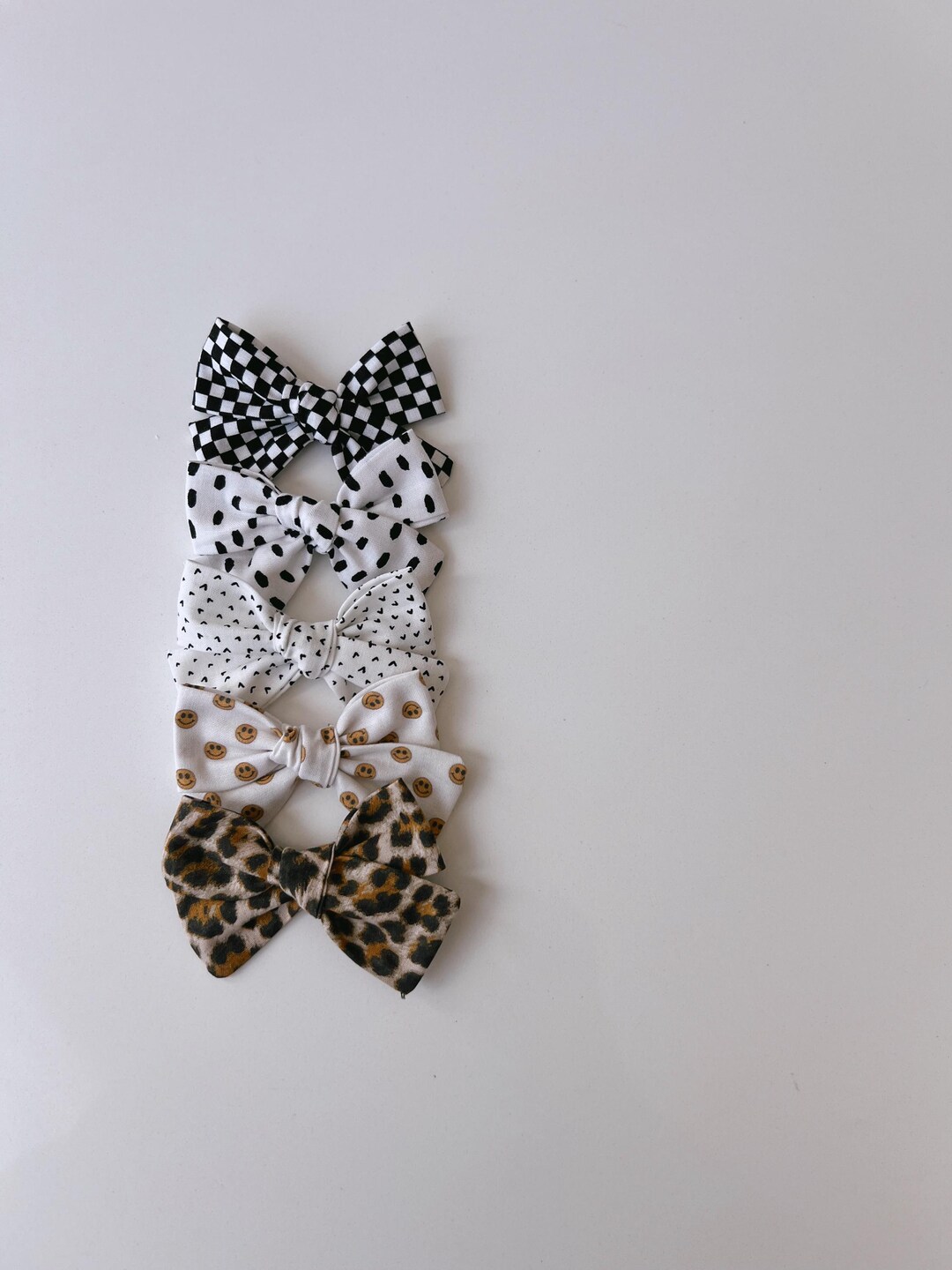 Checkered Hair Bow, Cheetah Hair Bow, - Etsy