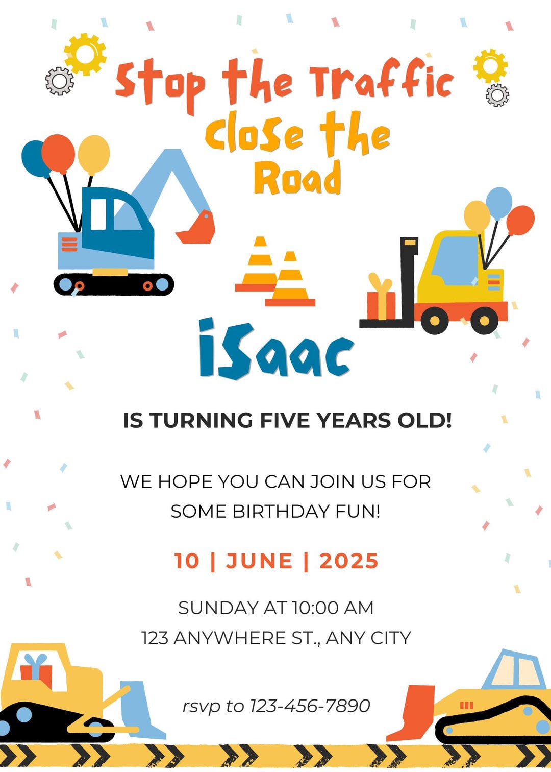 Stop the Traffic! Close the Road! Construction Birthday Party - Etsy