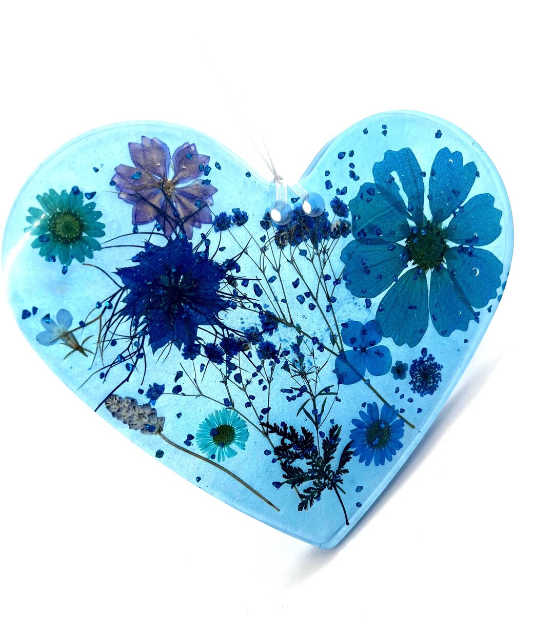 Home Decoration Blue Heart Wall Hanging Epoxy Resin Bathroom Decor ...