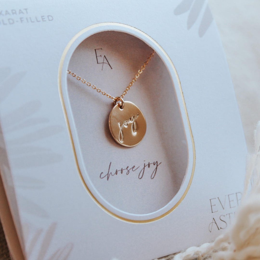 Dainty 'joy' Script Necklace: Gold-filled or Sterling Silver - Etsy