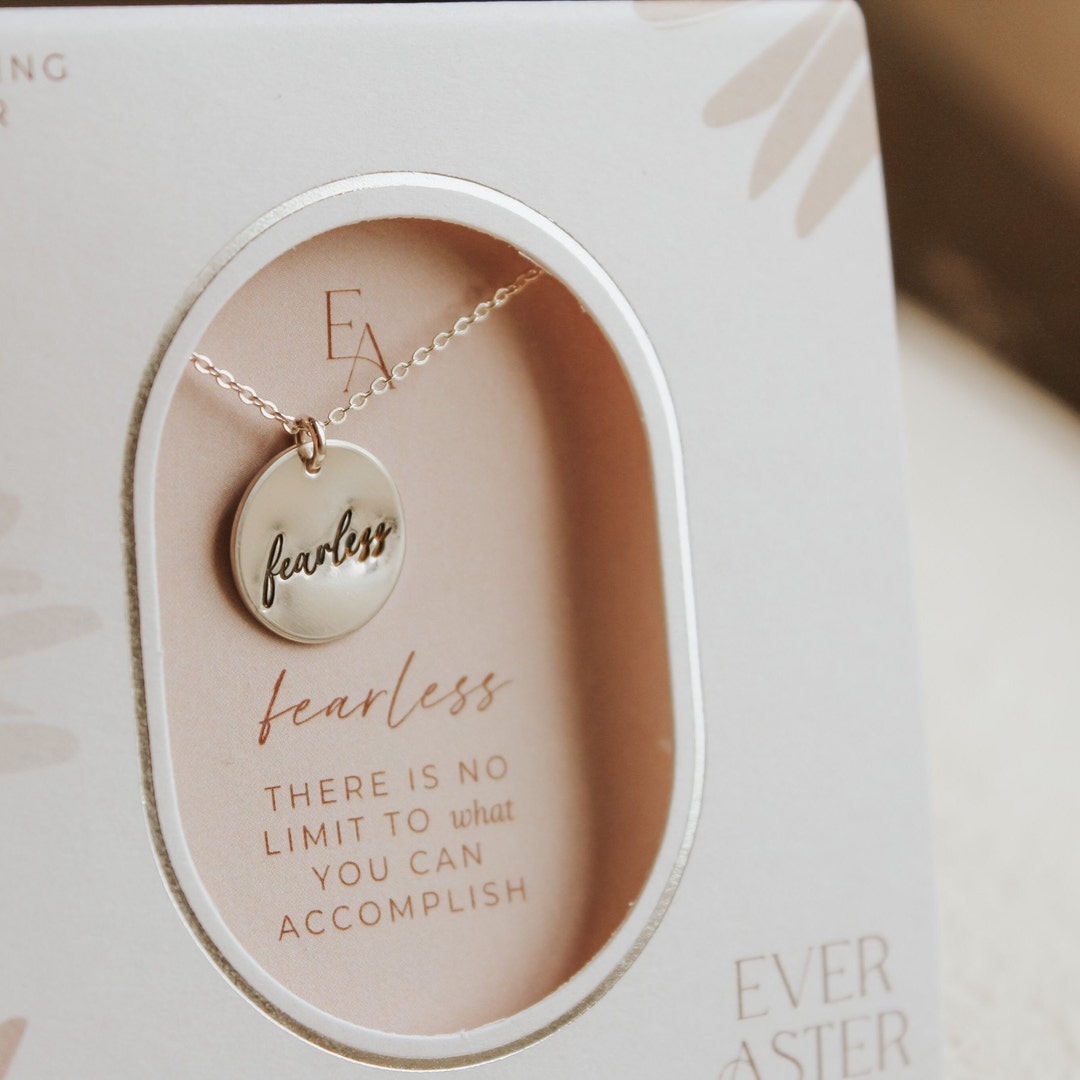 Fearless Necklace: Hand Stamped Sterling Silver Script Jewelry - Etsy