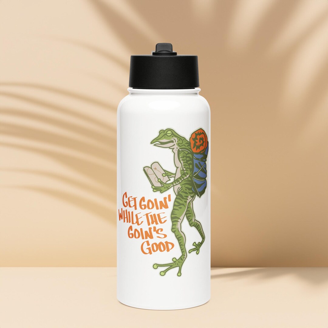 Camping Frog Style Stainless Steel Water Bottle With a Straw Lid - Etsy