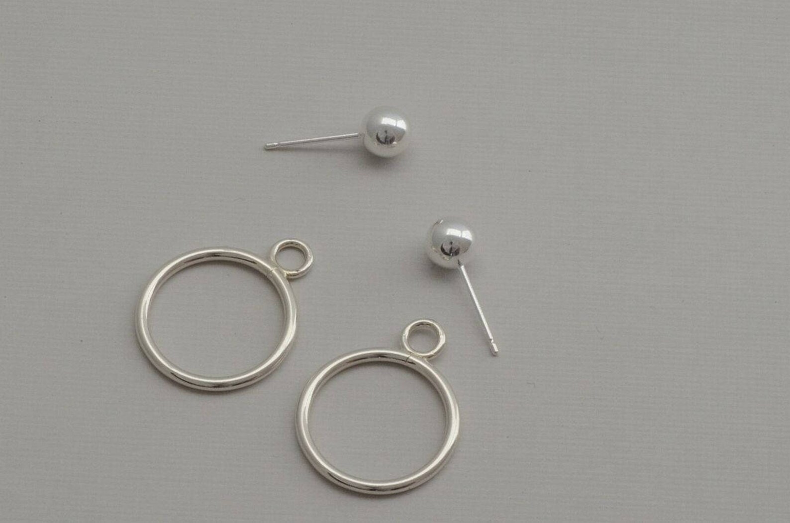 Front Back Ball Stud Earrings Double Sided Sterling Silver Hoop Ear ...