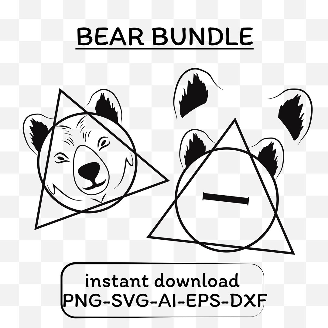 Cuddly Bear in the Therian Star in Png Svg AI EPS and DXF. Bear's Ears ...