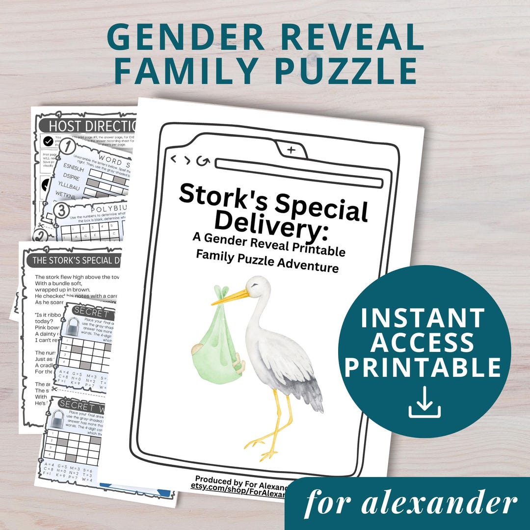 Gender Reveal Escape Room, Gender Reveal Scavenger Hunt, Gender Reveal ...