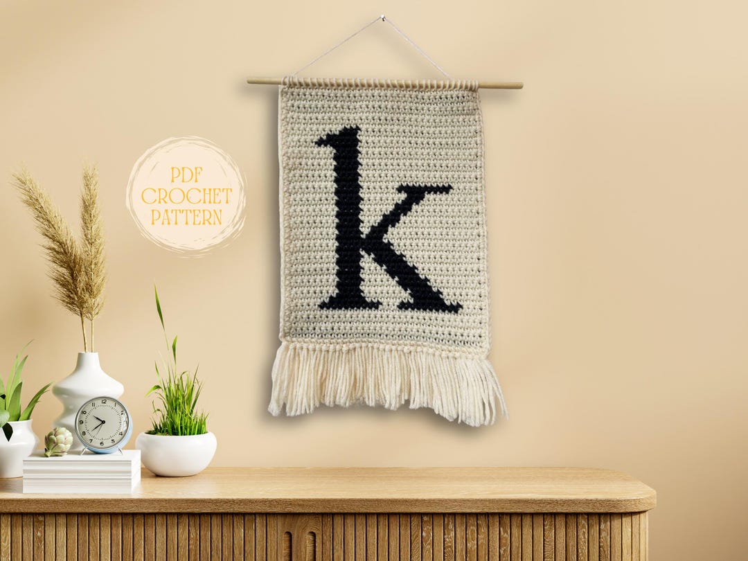 Letter K Tapestry Crochet Pattern | Video Tutorial (PDF Pattern) - Etsy