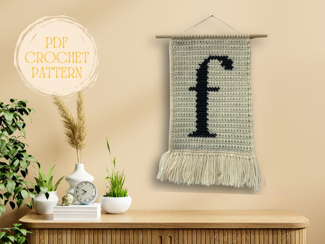 Adrian Letter F Tapestry Crochet Pattern - Etsy