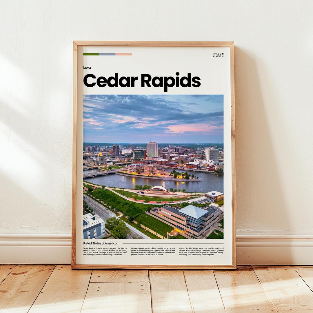 Cedar Rapids Poster, Cedar Rapids Print, Cedar Rapids Photo, Cedar ...