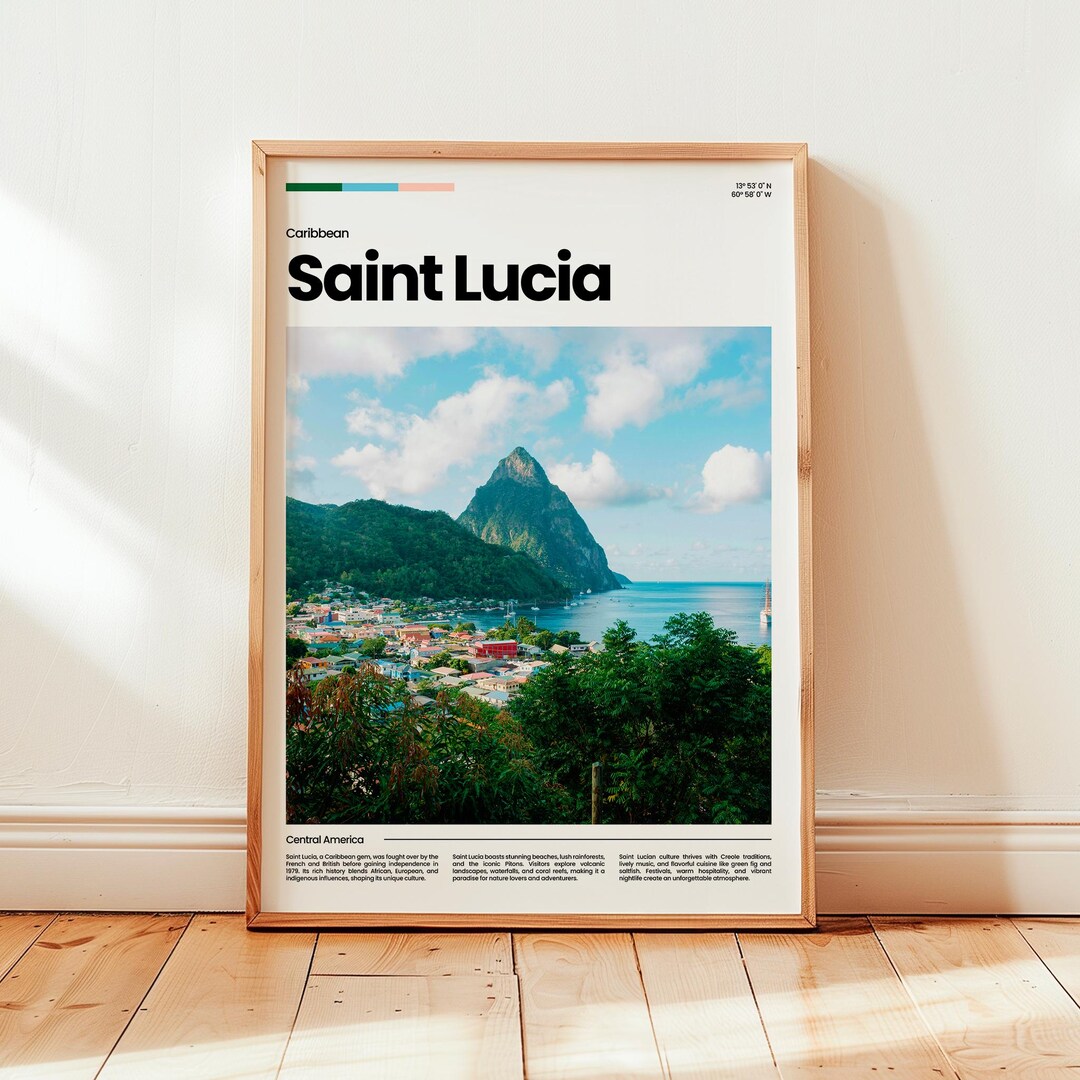 Saint Lucia Poster, Saint Lucia Print, Saint Lucia, Saint Lucia Travel ...