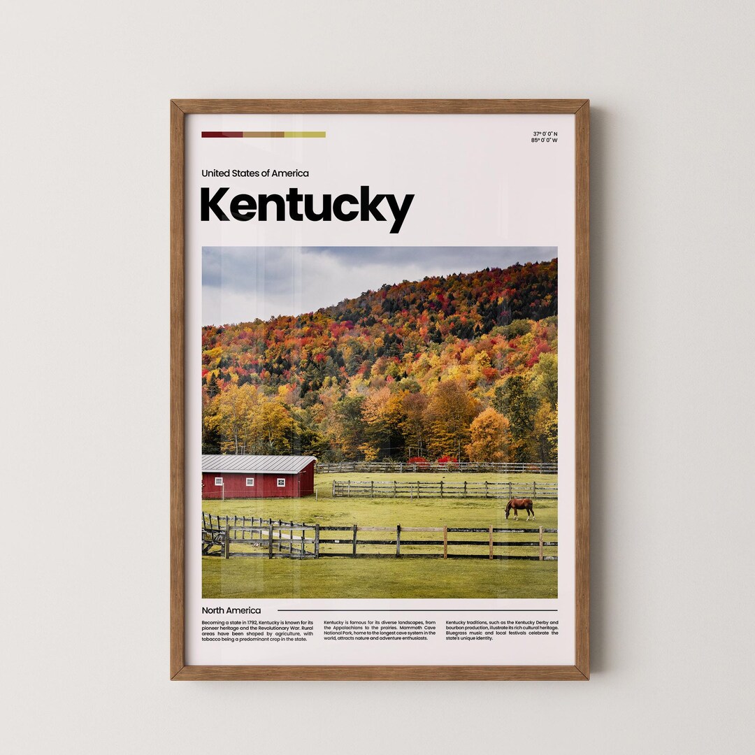 KENTUCKY Travel Poster, Kentucky Poster, Kentucky Photo Poster ...