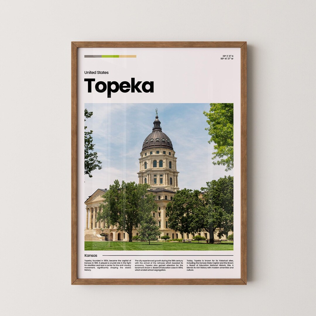 TOPEKA Travel Poster, Topeka Poster, Topeka Photo Poster, Topeka Art ...