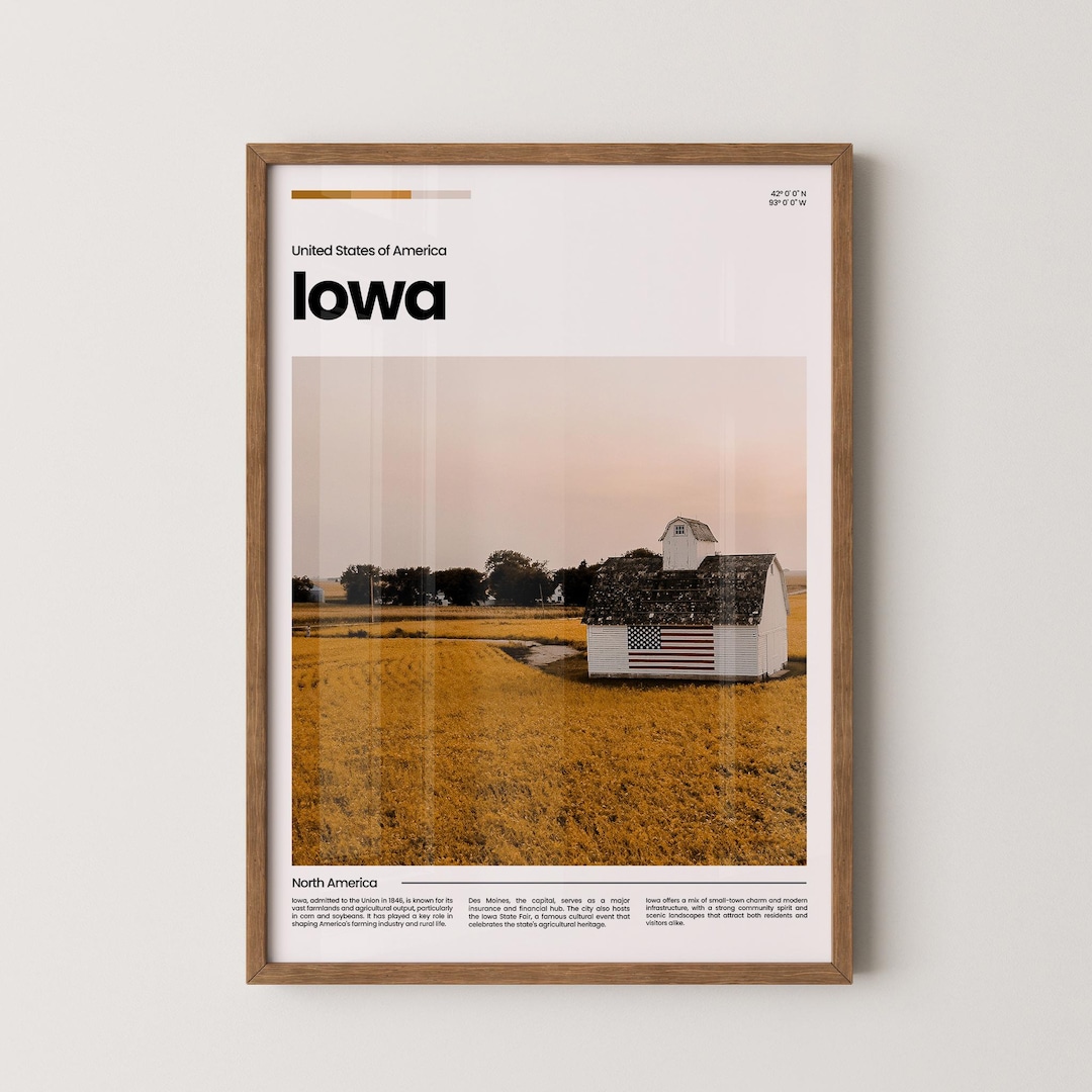 IOWA Travel Poster, Iowa Poster, Iowa Photo Poster, Iowa Art Print ...