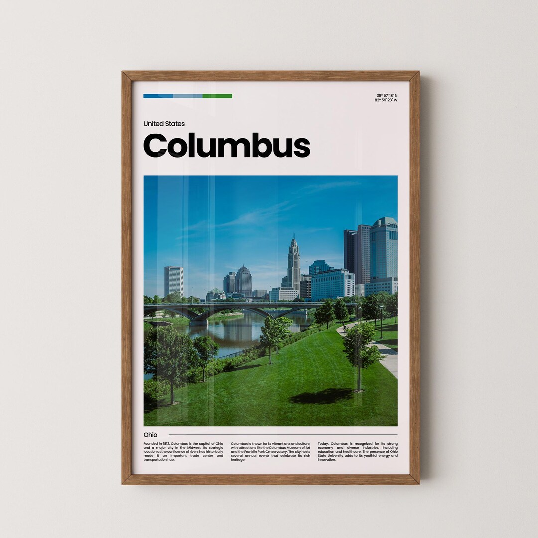 COLUMBUS Travel Poster, Columbus Poster, Columbus Photo Poster ...