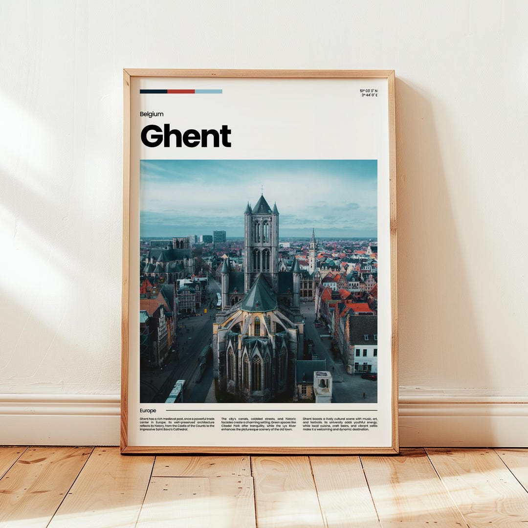 Ghent Poster, Ghent Print, Ghent Photo, Ghent Wall Art, Belgium Poster ...