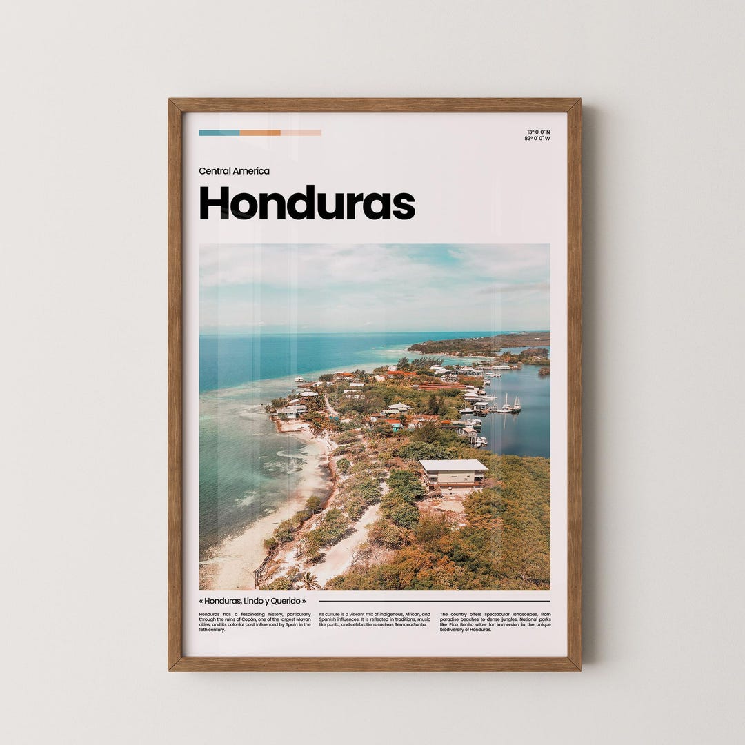 HONDURAS Travel Poster, Honduras Poster, Honduras Photo Poster ...