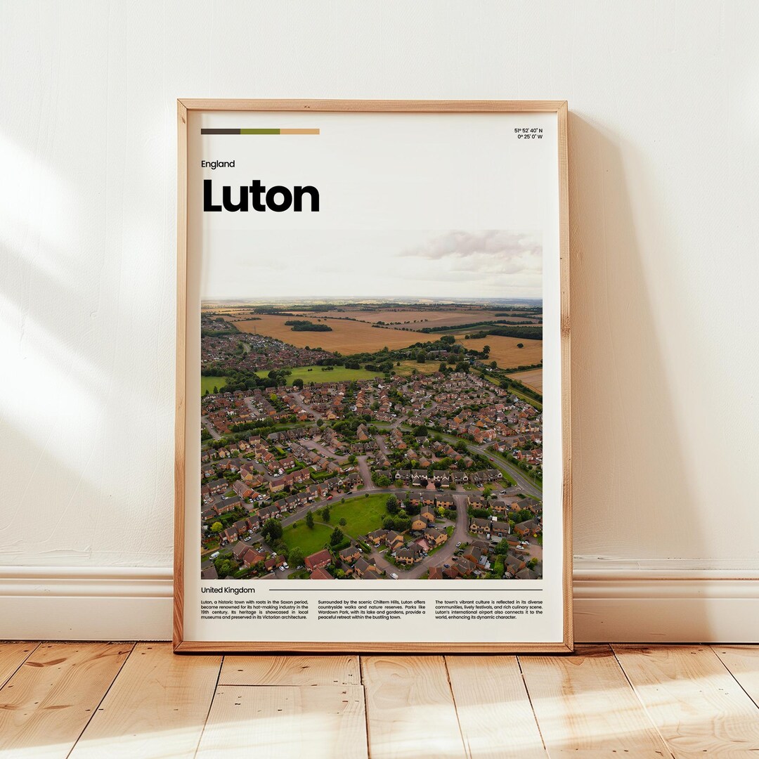 Luton Poster, Luton Print, Luton Photo, Luton Wall Art, England Poster ...