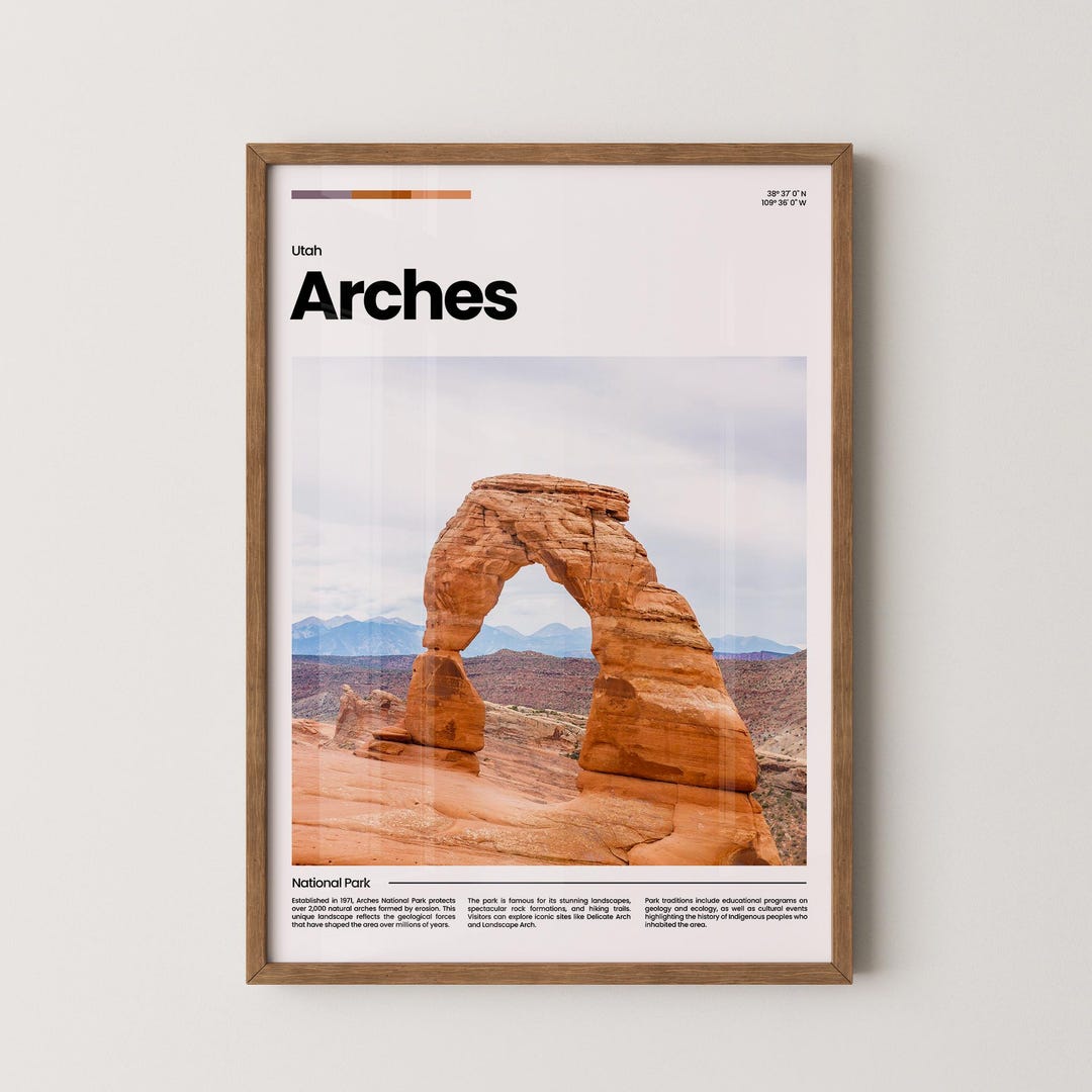 ARCHES Travel Poster, Arches Poster, Arches Photo Poster, Arches Art ...