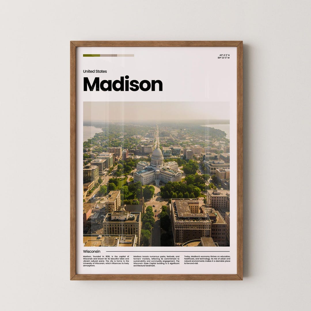 MADISON Travel Poster, Madison Poster, Madison Photo Poster, Madison ...