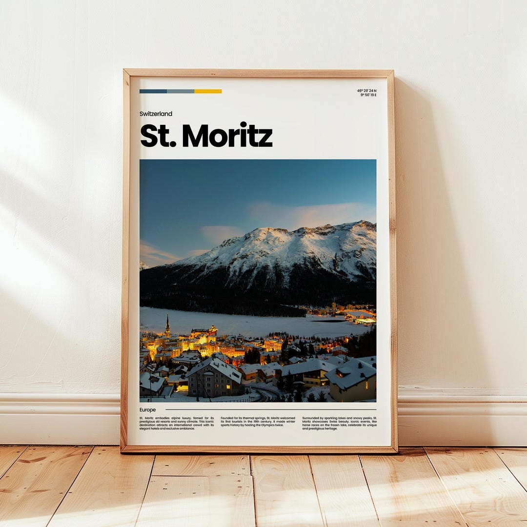 Saint Moritz Poster, Saint Moritz Print, Saint Moritz Photo ...