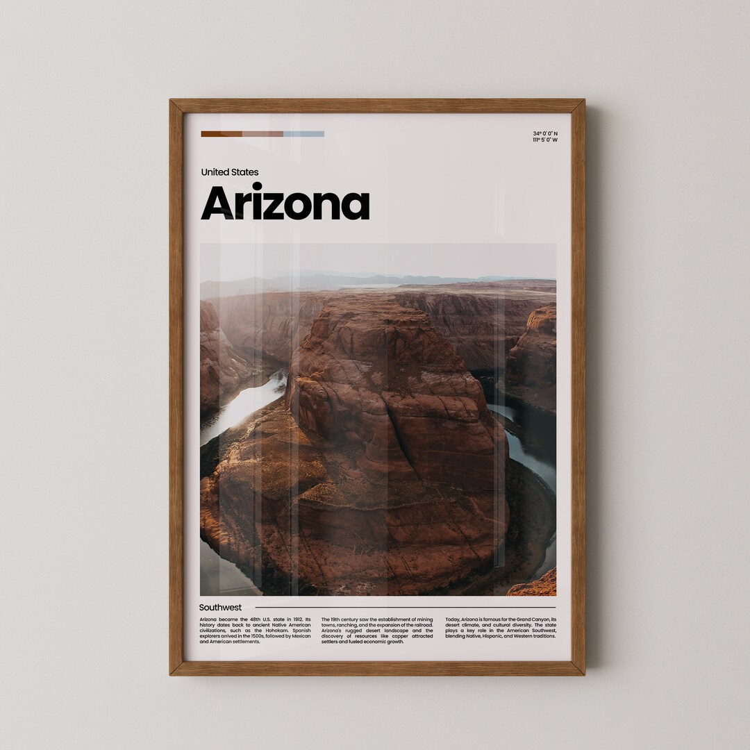 ARIZONA Travel Poster, Arizona Poster, Arizona Photo Poster, Arizona ...