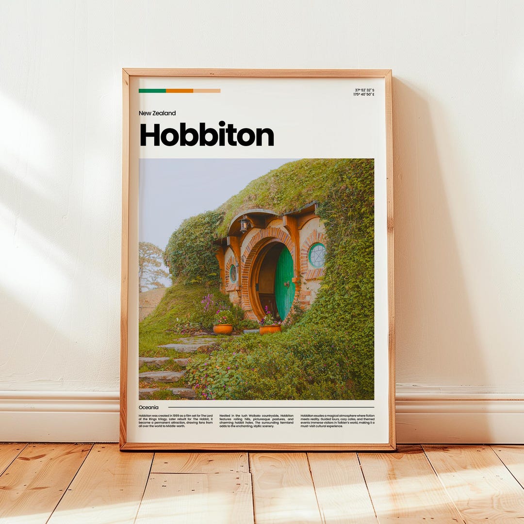 Hobbiton Poster, Hobbiton Print, Hobbiton Photo, Hobbiton Travel Poster ...