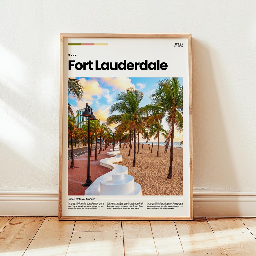 Fort Lauderdale Poster, Fort Lauderdale Print, Fort Lauderdale Photo ...