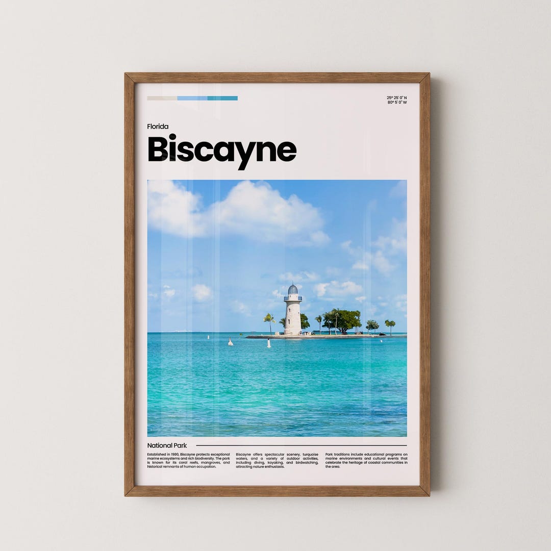 BISCAYNE Travel Poster, Biscayne Poster, Biscayne Photo Poster ...