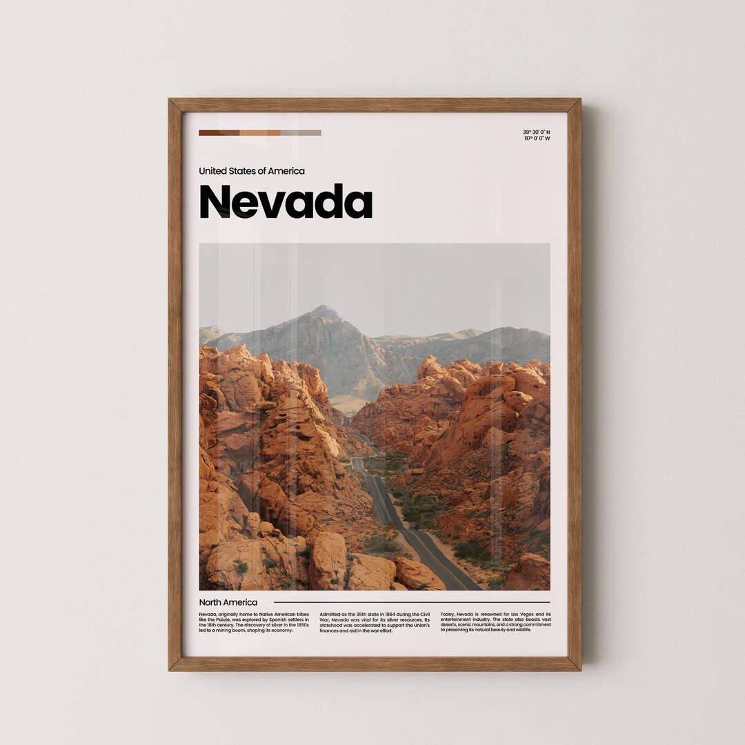 NEVADA Travel Poster, Nevada Poster, Nevada Photo Poster, Nevada Art ...