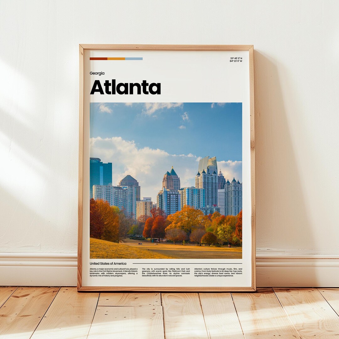 Atlanta Poster, Atlanta Print, Atlanta Photo, Atlanta Wall Art, Georgia ...