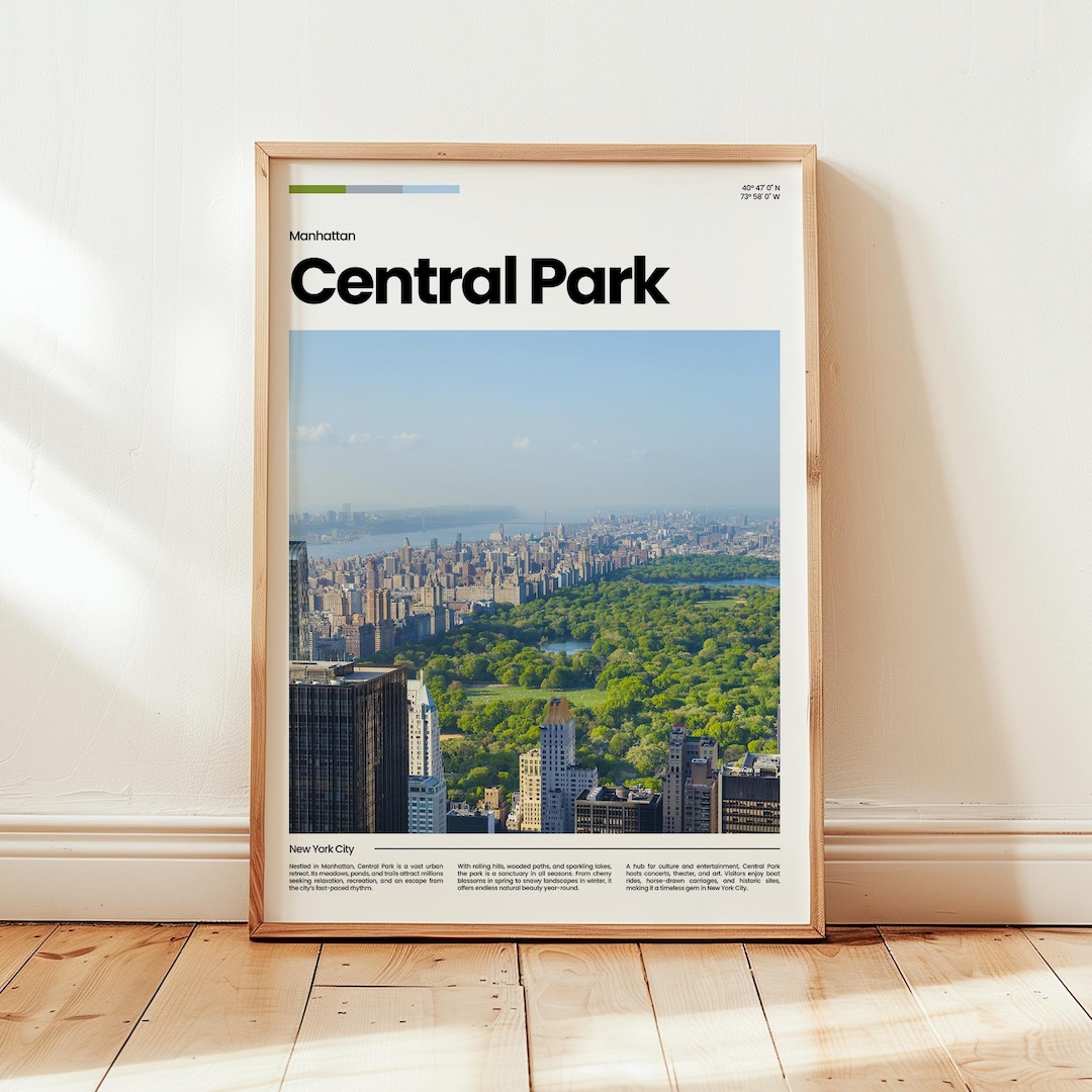 Central Park Poster, Central Park Print, Central Park Photo, Central ...