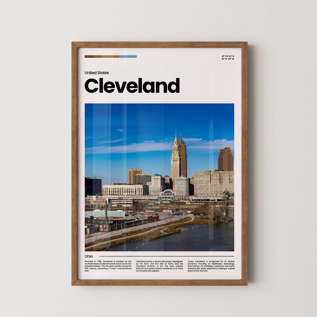 CLEVELAND Travel Poster, Cleveland Poster, Cleveland Photo Poster ...