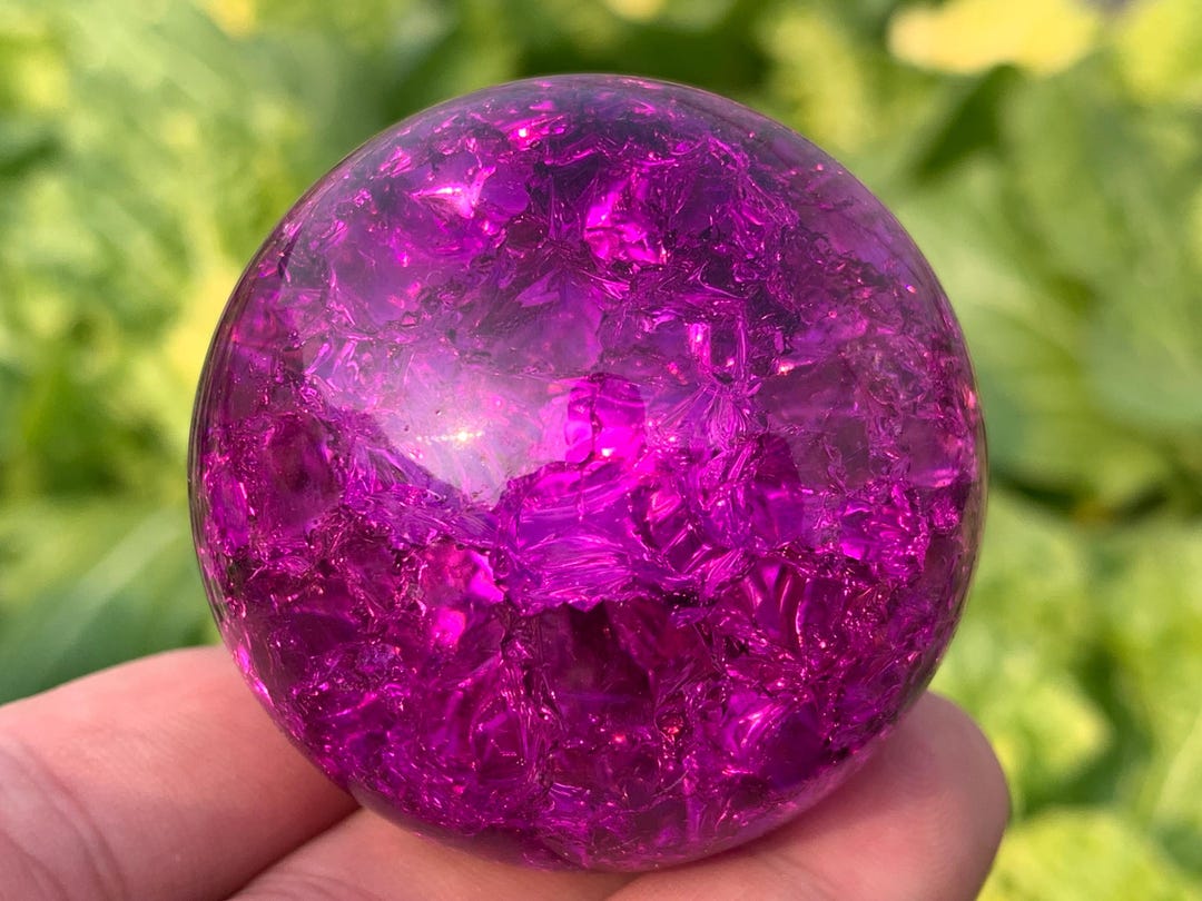 Purple Aura Crackle Crystal Sphere - Fine Crystal Gifts (1.9'') - Etsy