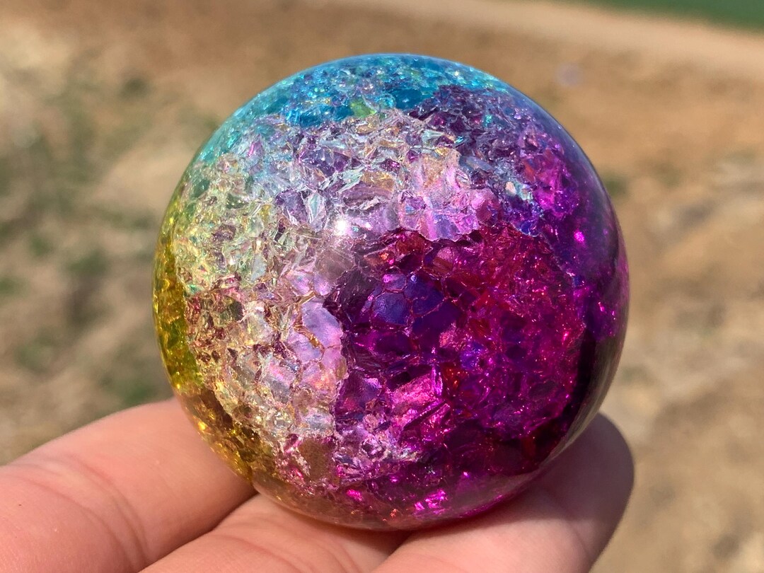 1.9''+ Magical Color Aura Crackle Sphere,crystal Glass Ball,crystal ...