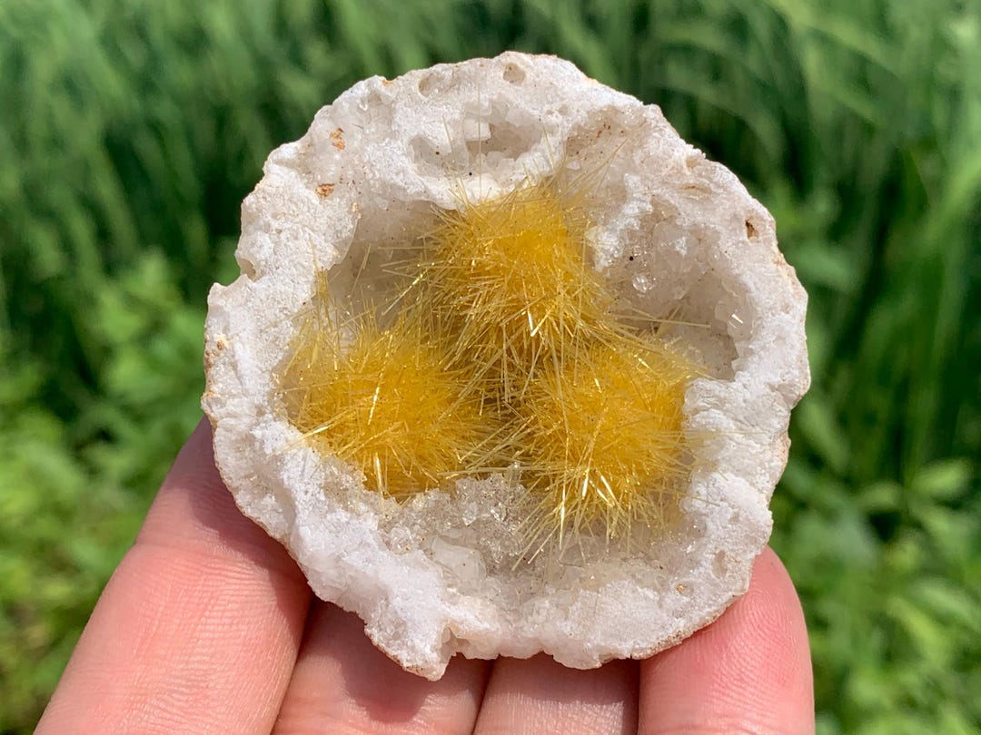 Morocco Geode Specimen,crystal Goethite,yellow Copper Ore,crystal ...
