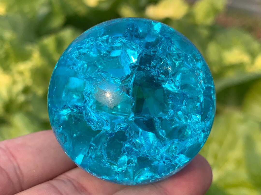 1.9''+ Magical Blue Aura Crackle Sphere,crystal Glass Ball,crystal Ball ...