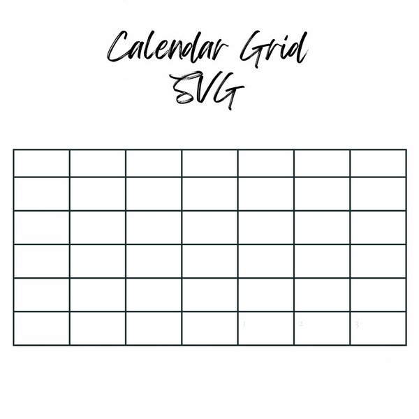 Blank Calendar Grid - Etsy