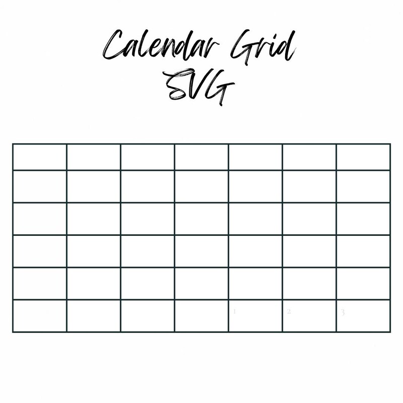 Blank Calendar Grid - Etsy