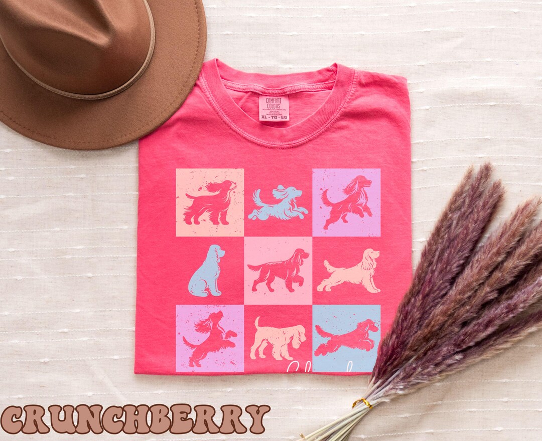 Comfort Colors Cocker Spaniel Checkered T-shirt: Dog Mom Gift - Etsy