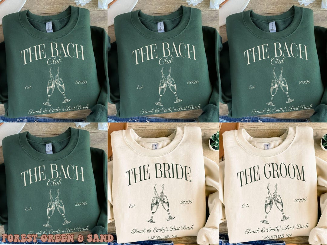 Joint Bachelor and Bachelorette Party Sweatshirts, Wedding Party ...