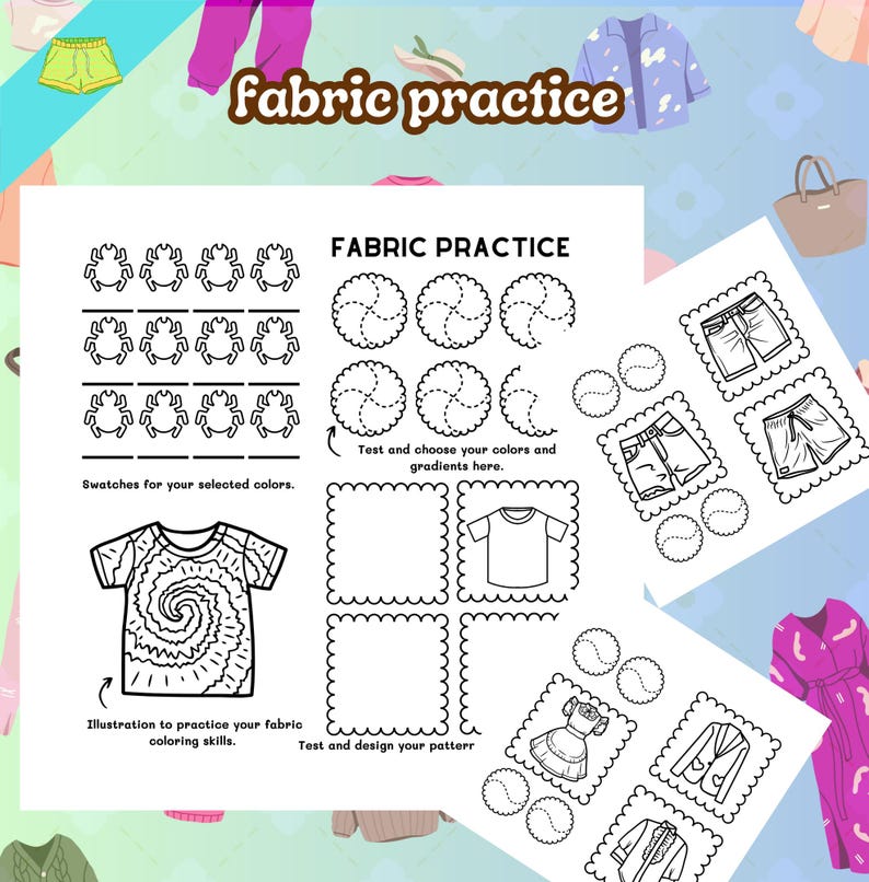 Coloring Practice Pages PDF | Texture, Patterns & Color Combo Charts ...