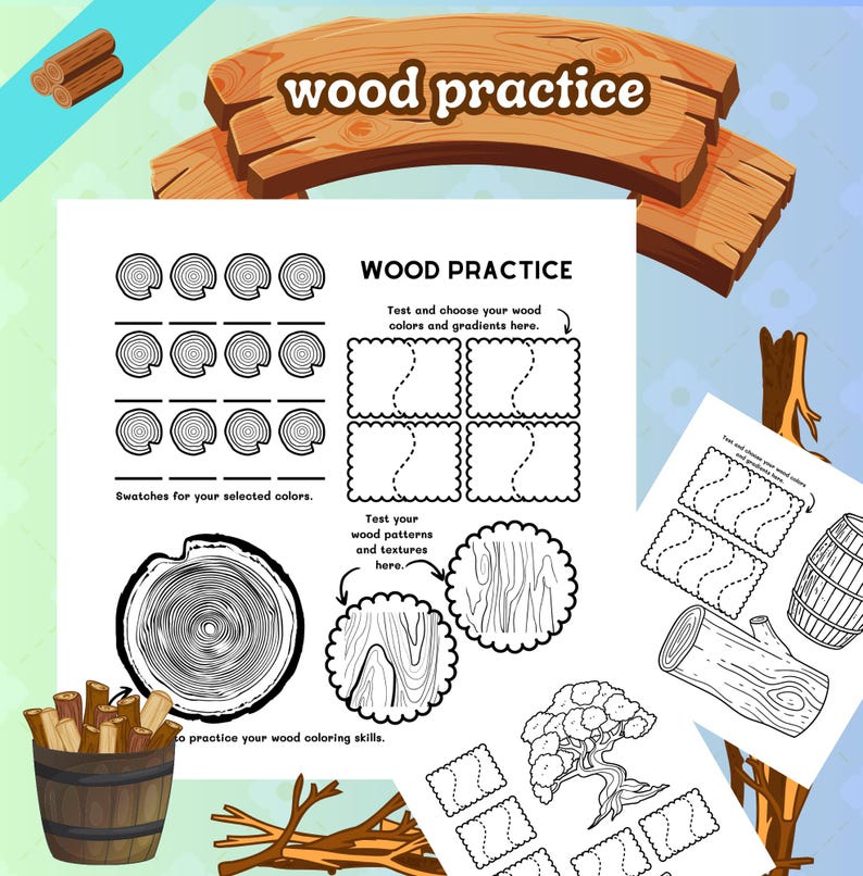 Coloring Practice Pages PDF | Texture, Patterns & Color Combo Charts ...
