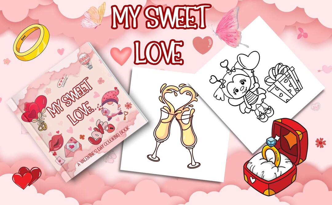 My Sweet Love Coloring Pages | Set of 5 Pages | Instant Download PDF - Etsy