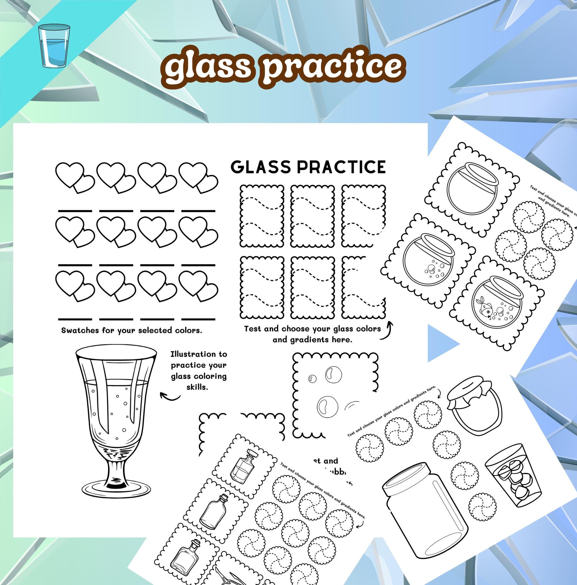 Coloring Practice Pages PDF | Texture, Patterns & Color Combo Charts ...